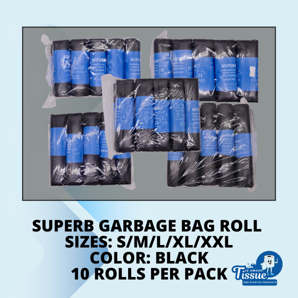 SUPERB BLACK GARBAGE BAG ROLL - S/M/L/XL/XXL (PER PACK) | Shopee ...
