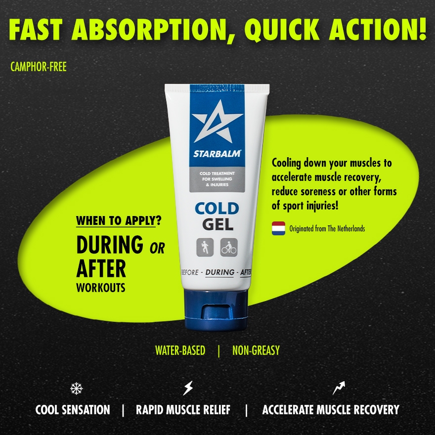 STARBALM Cold Gel 100ml | Muscle Cooling Gel for Sports Recovery, Gym ...