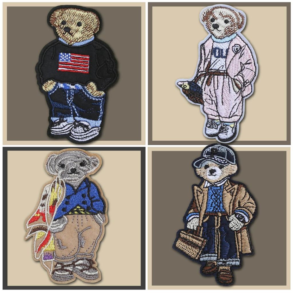 Stylish Bear Embroidery Patch Stickers Trendy Iron patches Cloth Patch ...
