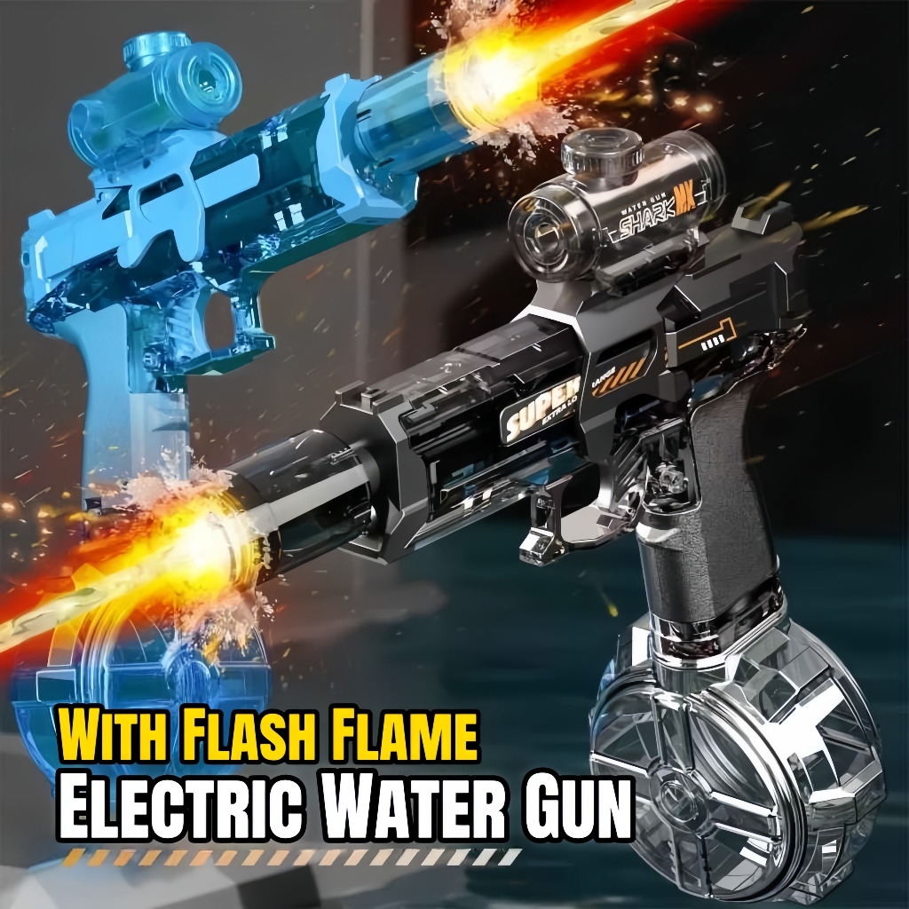 Breathe Fire High Pressure Electric Water Gun For Kids With Flash ...