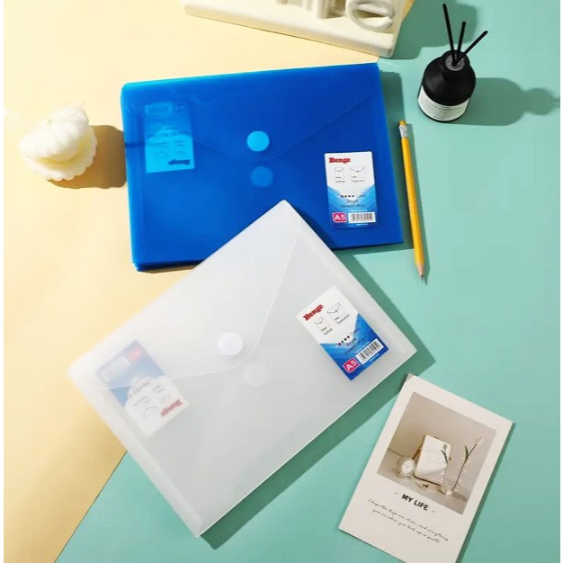 Benge Transparent Plastic Document envelope Velcro file bag A5 size ...