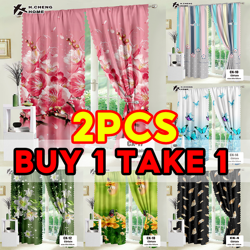 B1T1=2Pcs Kurtina 85X185cm New Kurtina Curtain Sale Buy 1take 1 Long ...