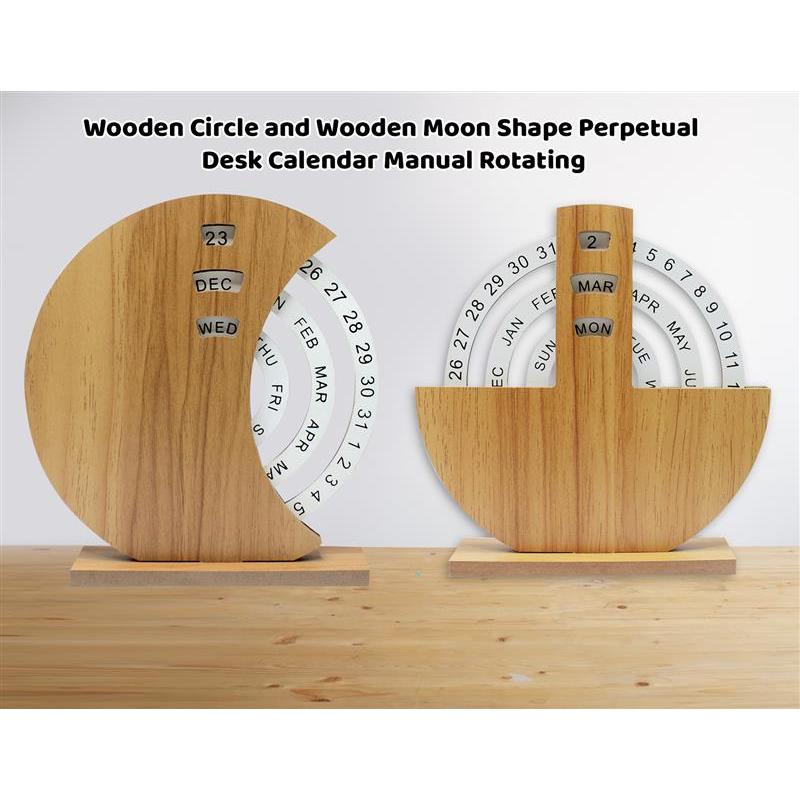Bamboo Creative Manual Rotating Perpetual Desktop Calendar | Shopee ...
