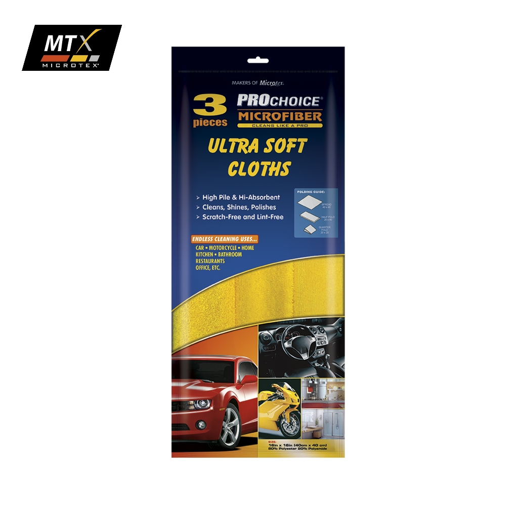Microtex Prochoice Microfiber Ultra Soft Cloth (Yellow) x 3pcs 16