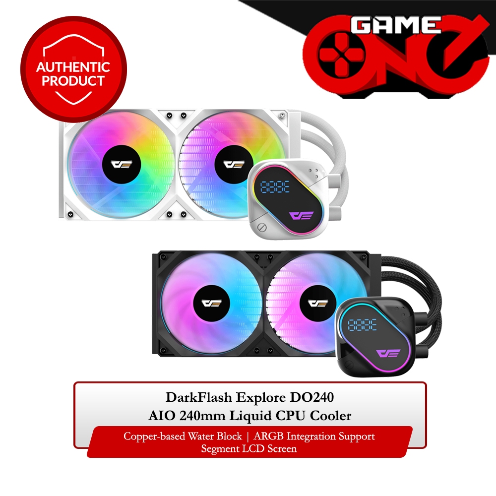 DarkFlash Explore DO240 AIO 240mm Liquid CPU Cooler with Segment LCD ...