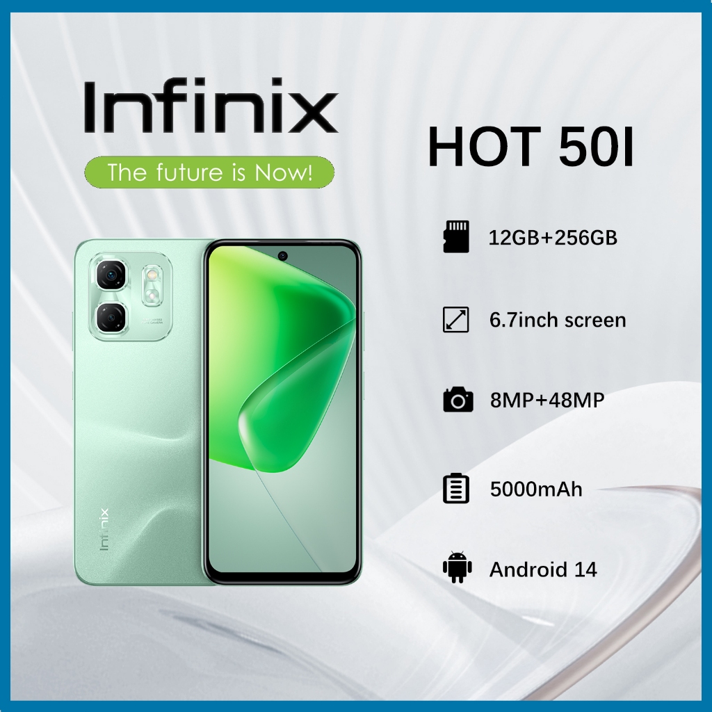 Hot 50i Smarphone 12+256GB dual sim card 5000mah 6.7inch HD screen ...