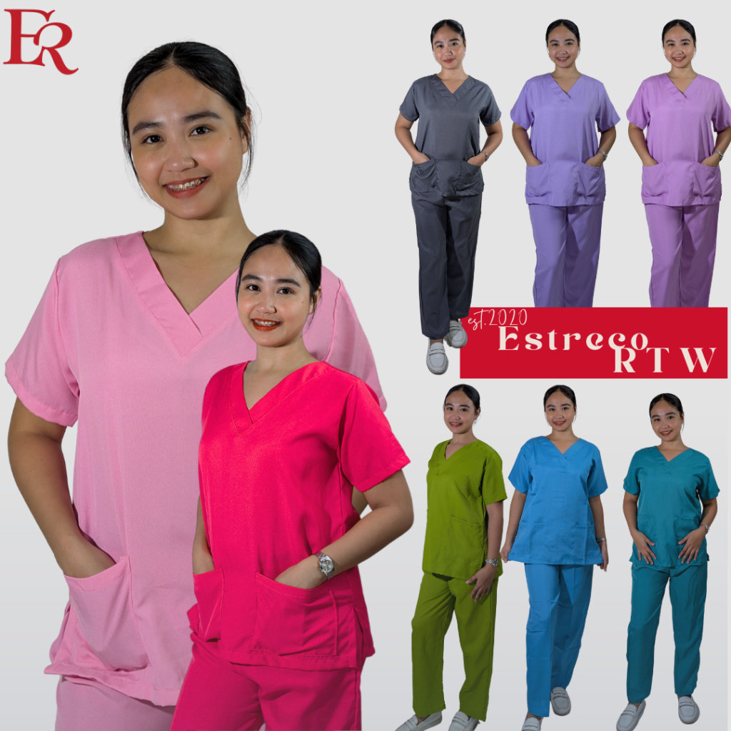 (ESTRECO) MEDICAL UNIFORM UNISEX SCRUB SUIT IN KATRINA FABRIC/SCRUB ...