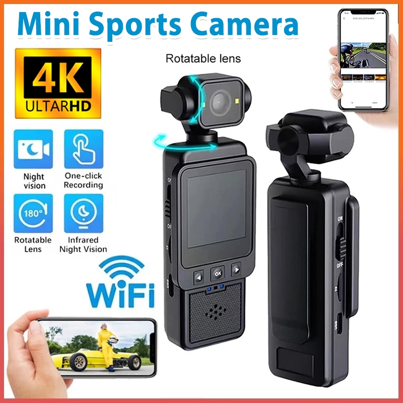 Portable Mini Sport Camera 4K HD Outdoor Action Cameras Police Body Cam ...
