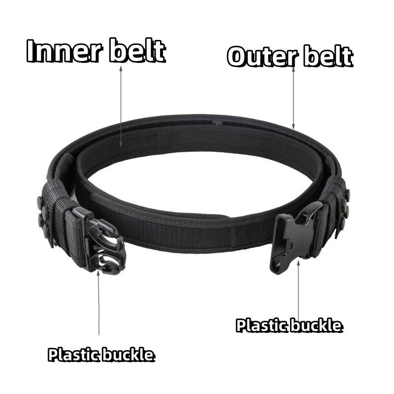 Men Belt 2 In 1 Buckle Quick Release Laser Cut Combat Mens Belts Inner ...