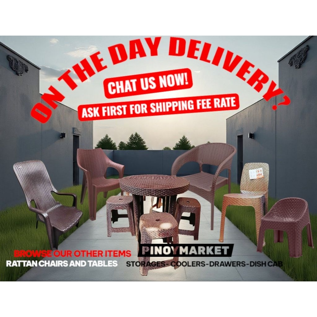 rattan style chairs and table plasticware ask first your shipfee rate ...