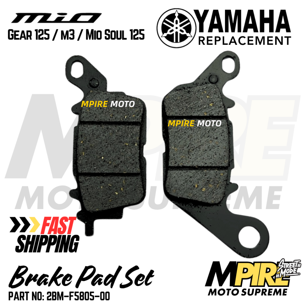 BRAKE PAD SET Yamaha Mio Soul 125 / M3 / Mio 125 / Sporty 125 / Amore ...