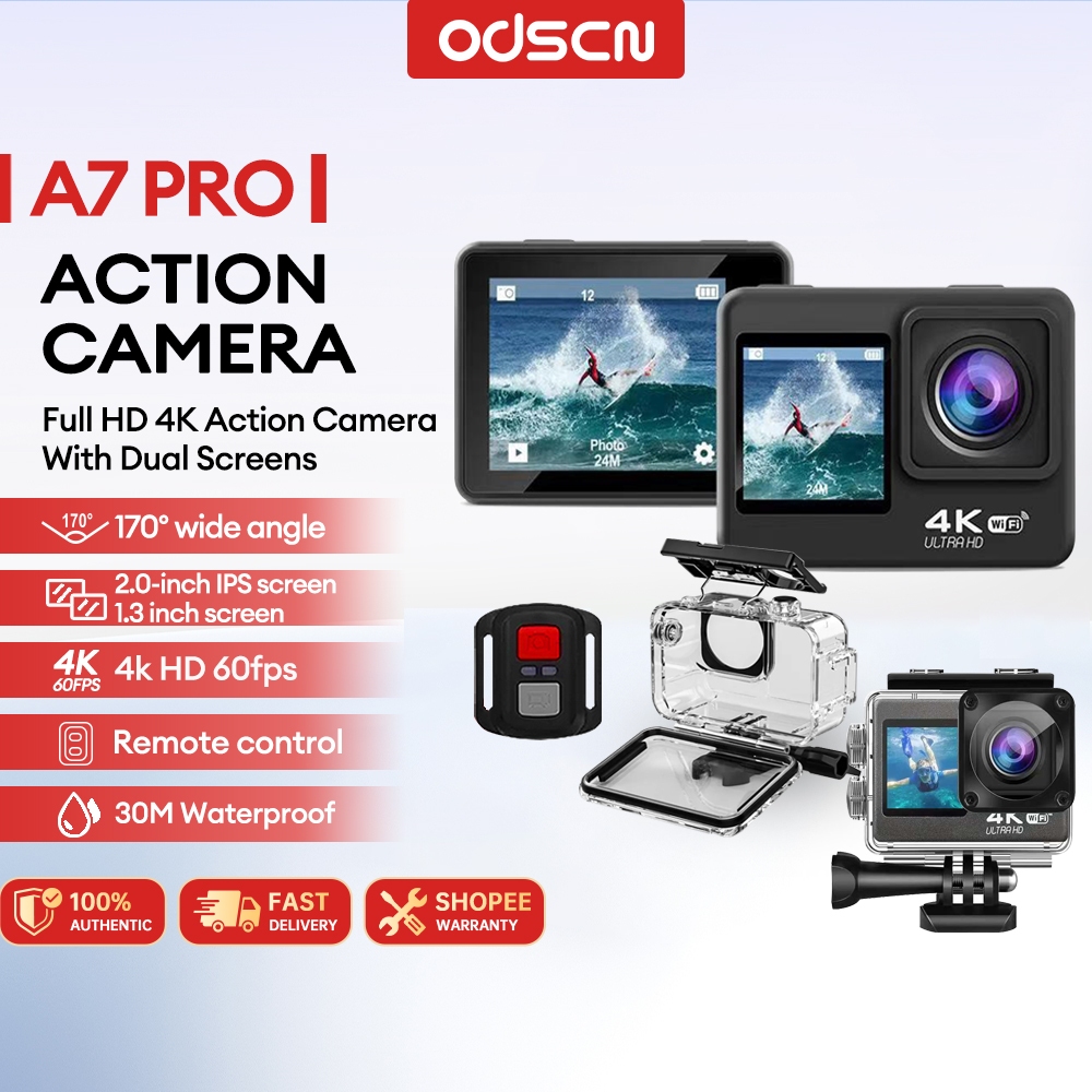 ODSCN A7 PRO 4K Ultra HD Sports Camera Outdoor 2.0 inch Wireless WIFI ...