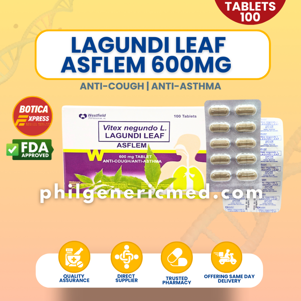 Vitex negundo L. Lagundi Leaf ASFLEM 600mg (100 Tablets) | Shopee ...