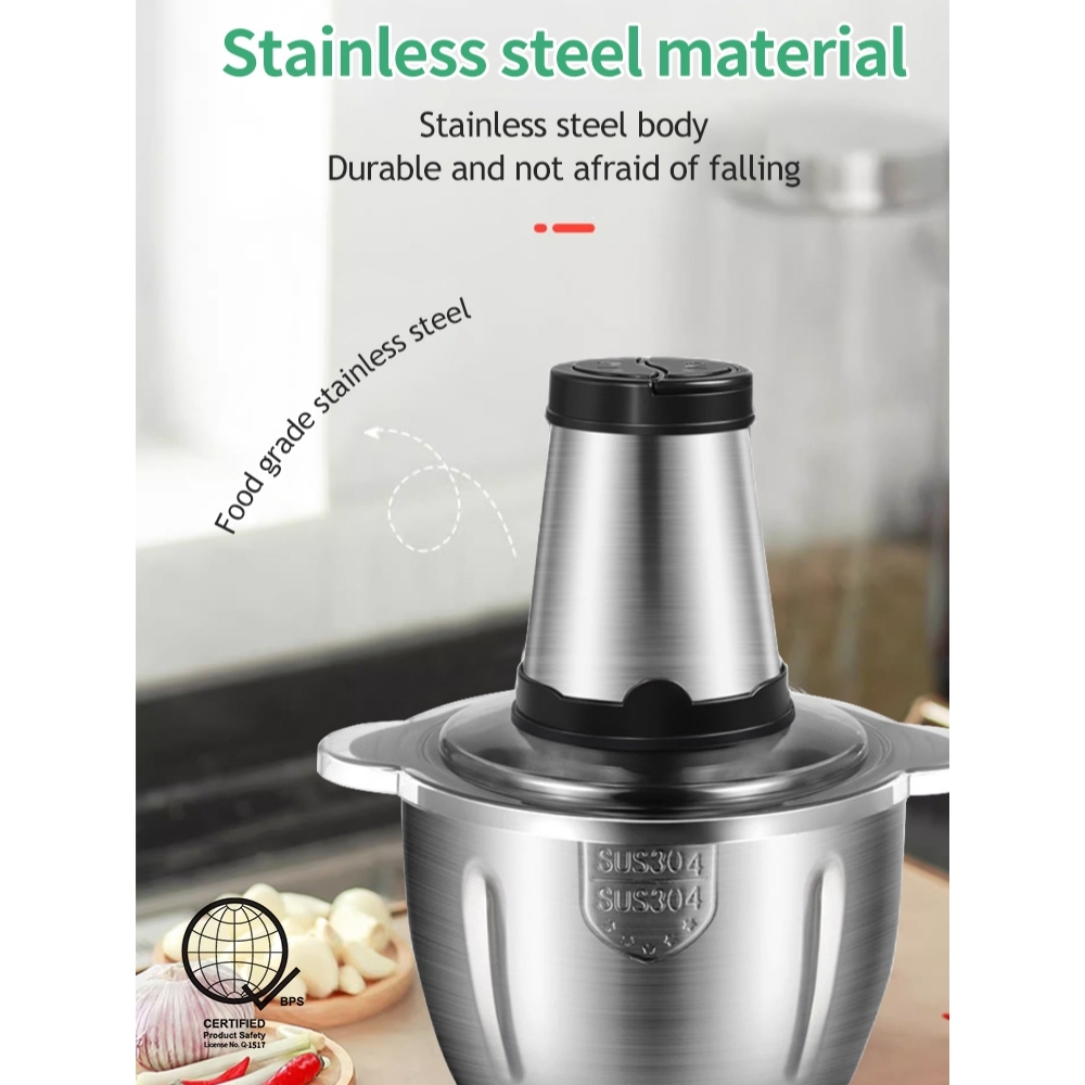 Food Processor 2L Meat Grinder Stainless Steel Cooking Machine Multi ...