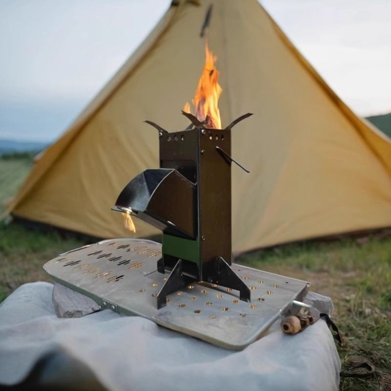 Yali Lixada Outdoor Collapsible Wood Burning Stainless Steel Rocket ...