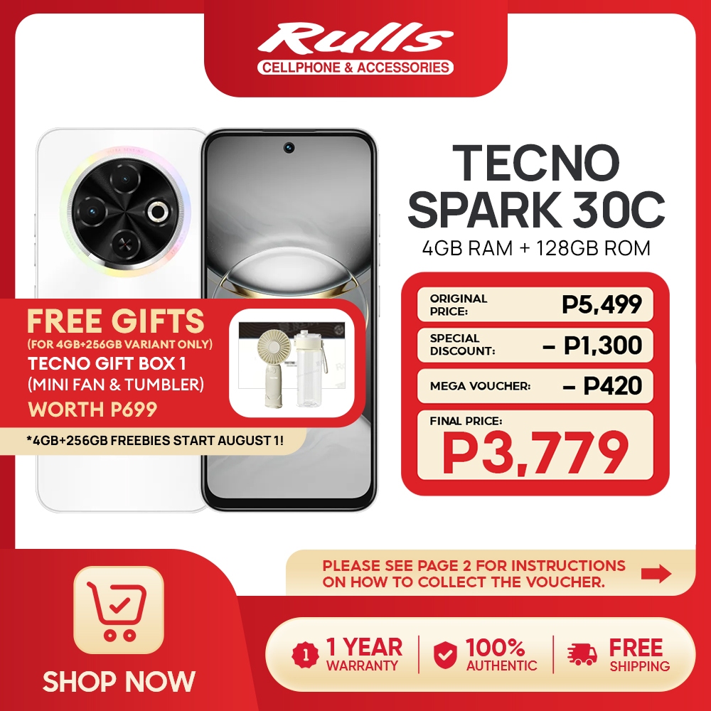 TECNO Spark 30C Smartphone | 4GB+128GB / 4GB+256GB / 8GB+256GB | Helio G81 Processor | 50MP ...