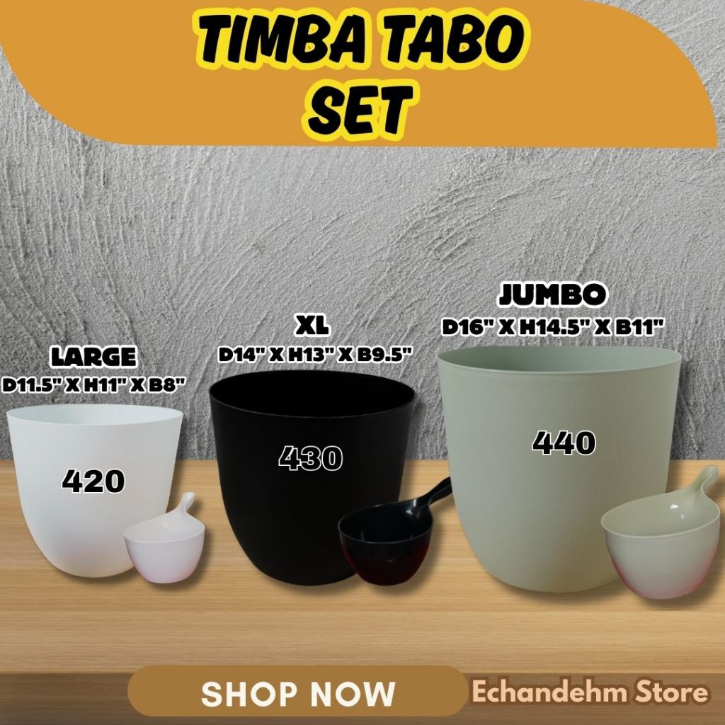 Timba Tabo Set Heavy Duty – Aesthetic White, Lime Green & Black | Large ...