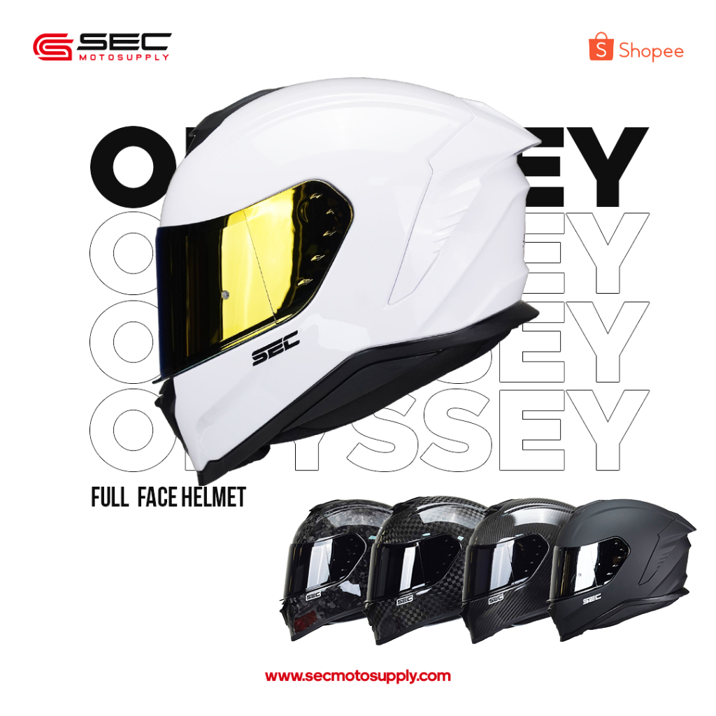 Sec Full Face Helmet For Motorcycle Carbon - Odyssey Gloss (M-XL ...