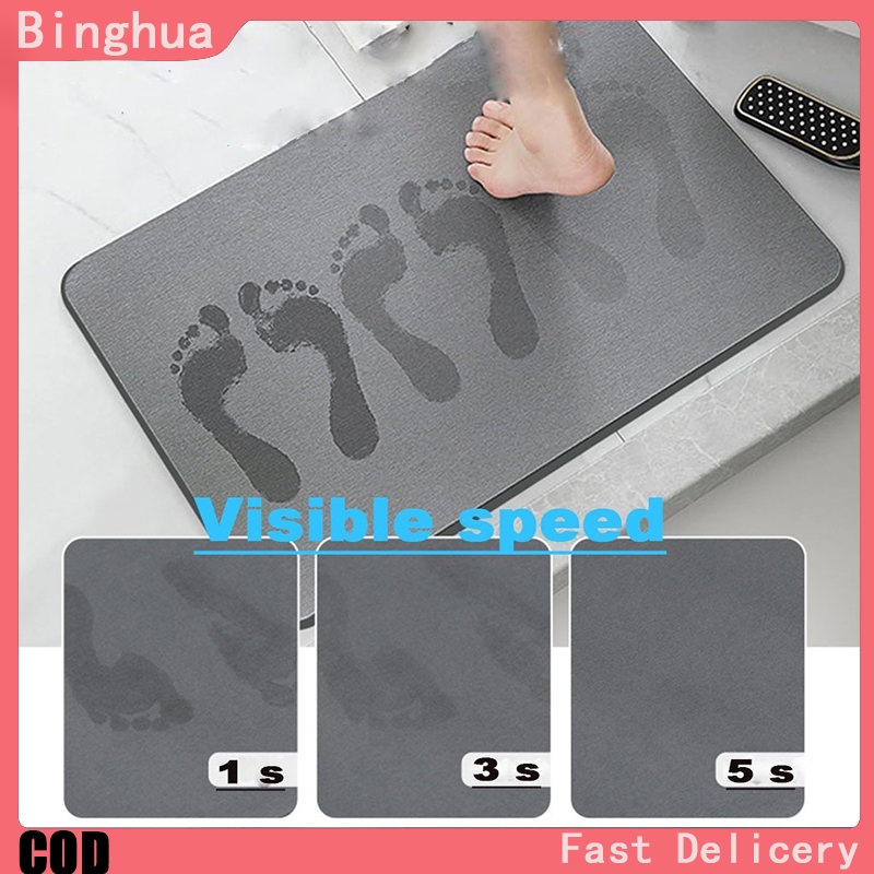 Bathroom mat absorbent diatom mud quick drying super absorbent mat OTSS ...