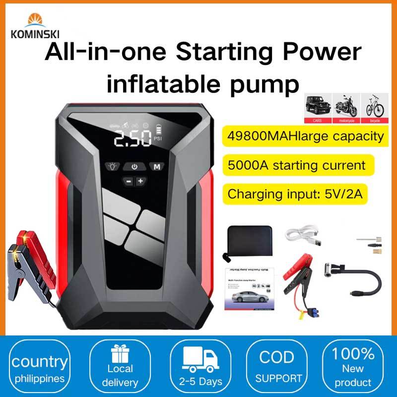 99800mAh 4 IN 1 Car Jump Starter With Air Pump Car Battery Jump Starter ...