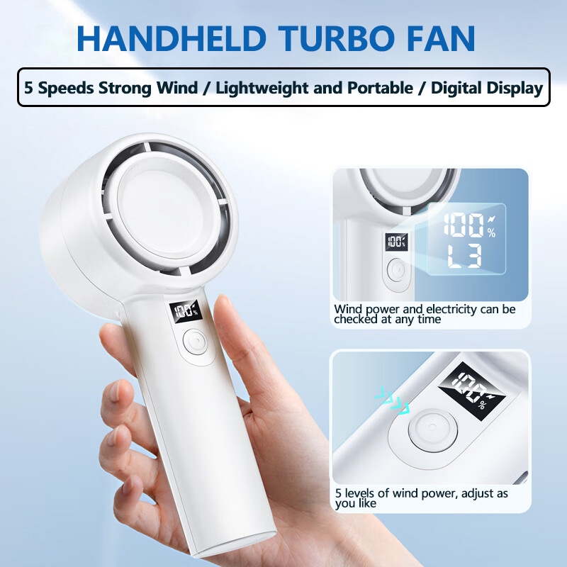 Handheld Mini Turbo Fan USB Rechargeable Strong Wind High-Speed ...