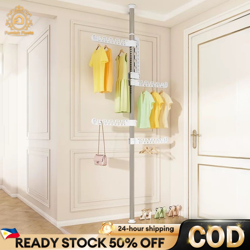 Adjustable Sampayan Clothes Hanger Stand Floor To Ceiling Tension ...