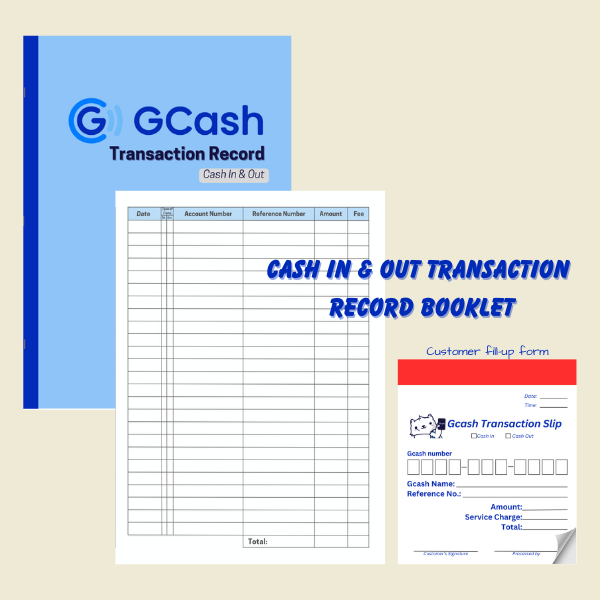 Gcash Cash In & Out Transaction Record Booklet with 200pages customer ...
