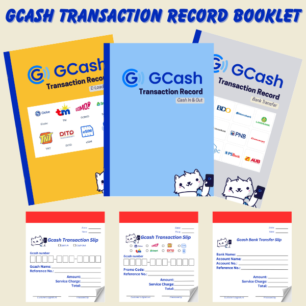 Gcash Transaction Record Booklet with customer fill-up form/receipt ...