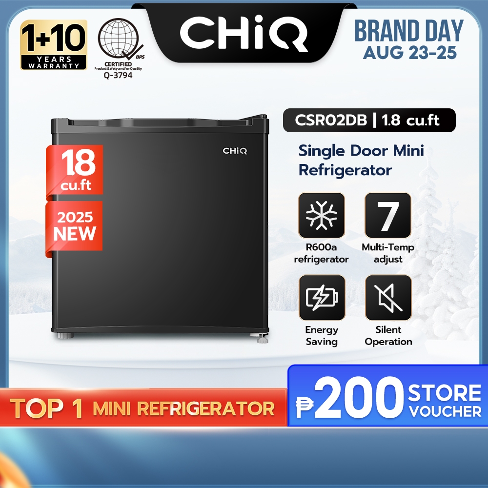【NEW】CHiQ 1.8 cu.ft Single Door Mini Refrigerator CSR02DB black Freezer ...