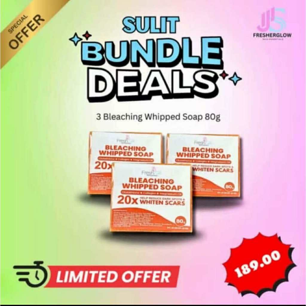 FresherGlow Special Promo Bleaching Whipped Soap BUNDLE SET | Shopee ...
