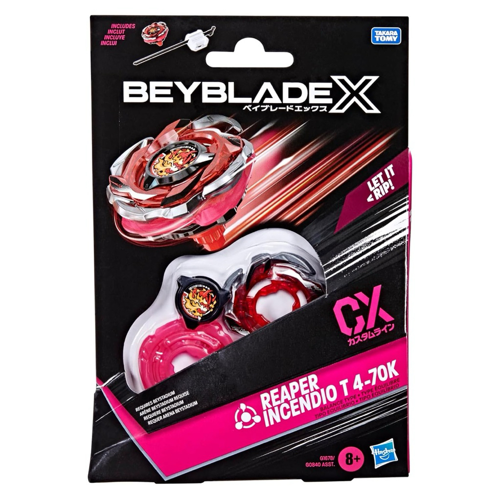 HASBRO Beyblade X Reaper Incendio T 4-70K CX Starter Pack Top and ...