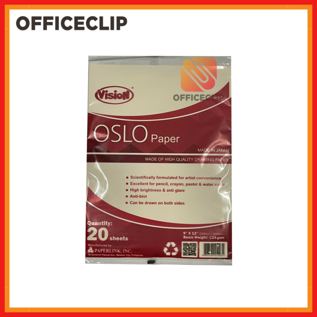 OfficeClip OSLO Paper 9" x 12" (Pack of 20 sheets) 110-120gsm | Shopee ...