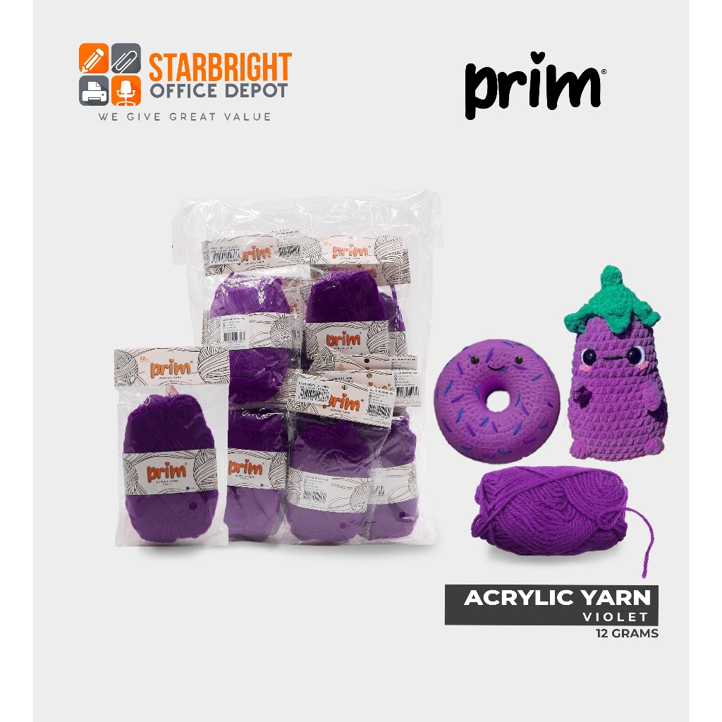 PRIM YARN THREAD ACRYLIC 12g SINGLE PACK (ROLL) | Shopee Philippines