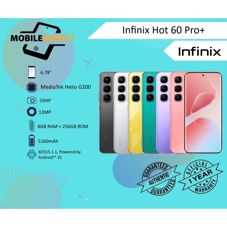 Infinix Hot 60 Pro+ NTC, 1 year official warranty | Shopee Philippines