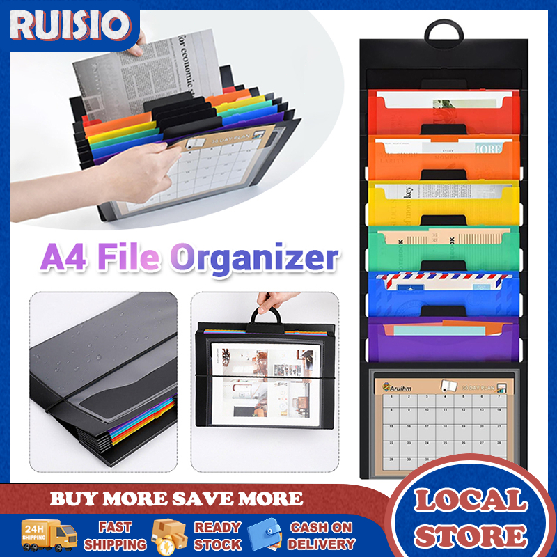 A4 File Organizer Wall Hanging File Organizer with 6 Folder Paper ...