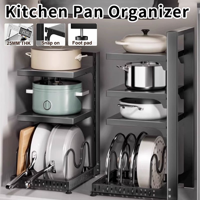 Stainless steel Rack 2-7 layer Kitchen Pan Organizer Kitchen rack Pot ...