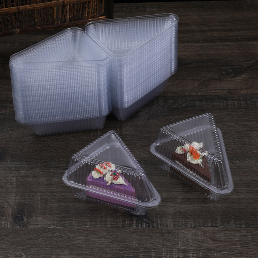 Transparent triangle western pastry box Sandwich packing box Disposable ...