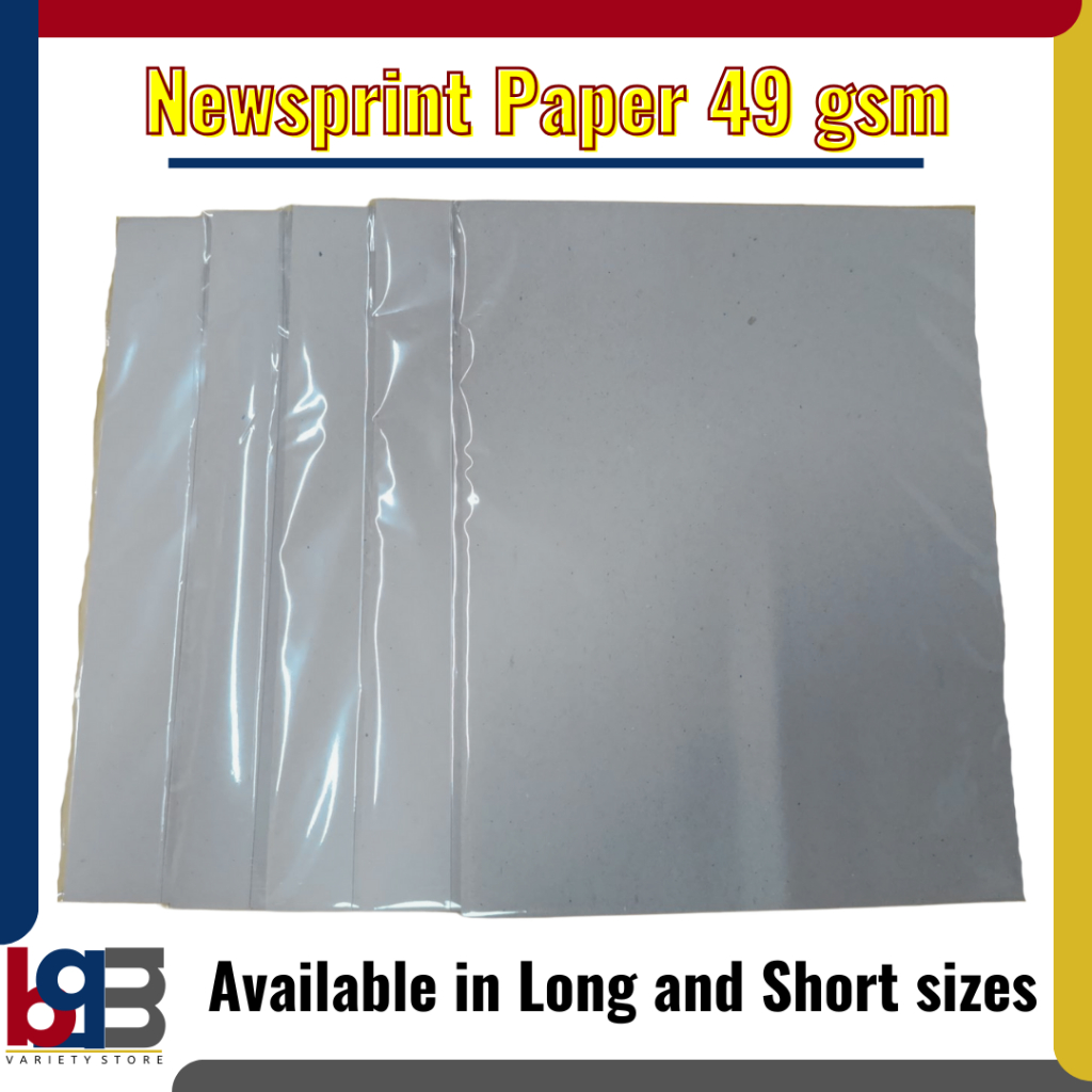 Newsprint Paper 49 gsm -20 sheets per pack (sold per pack) | Shopee ...