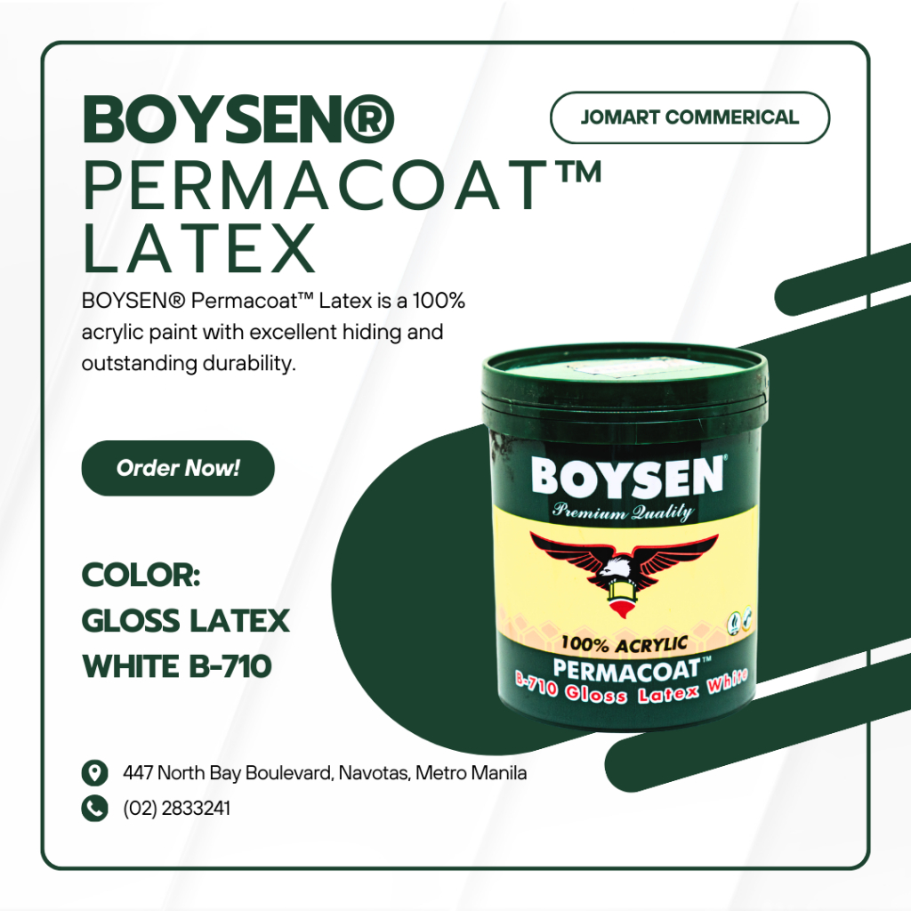 Boysen Permacoat Gloss Latex B-710 (White) – 1L / 4L | Shopee Philippines
