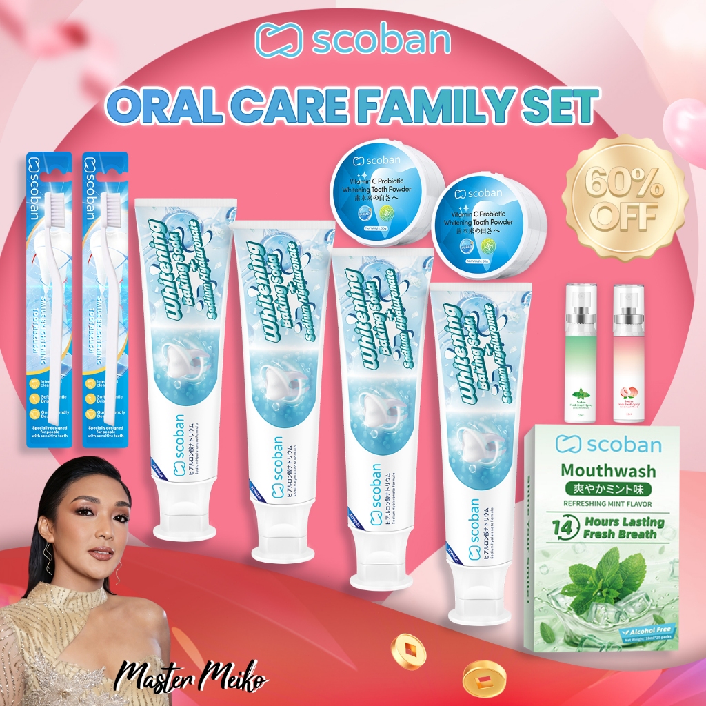 【Family Bundle】Scoban Whitening Toothpaste Set Oral Care Anti Cavity ...