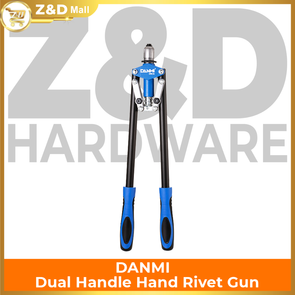 Z&D Dual Handle Hand Rivet Gun – Heavy Duty Manual Riveter for Aluminum ...