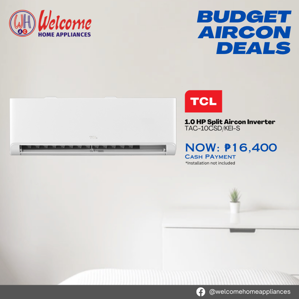 TCL 1.0HP Split Type Aircon AI Full DC Inverter TAC-10CSD/KEI-S ...