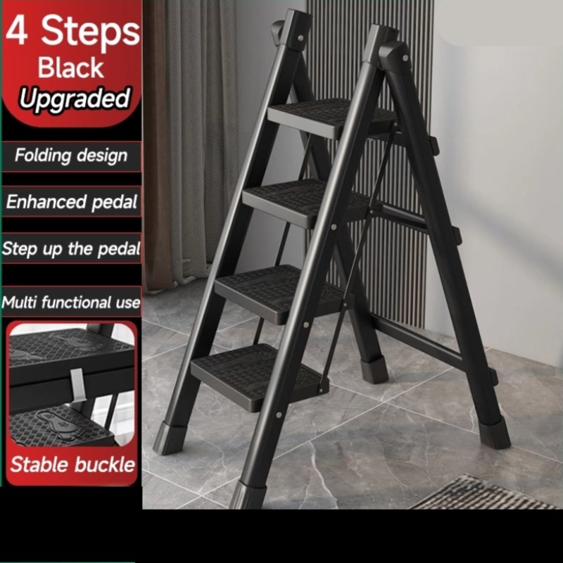 Norma 3/4 Steps Ladder Carbon Steel Foldable Ladder Sturdy Anti-slip ...