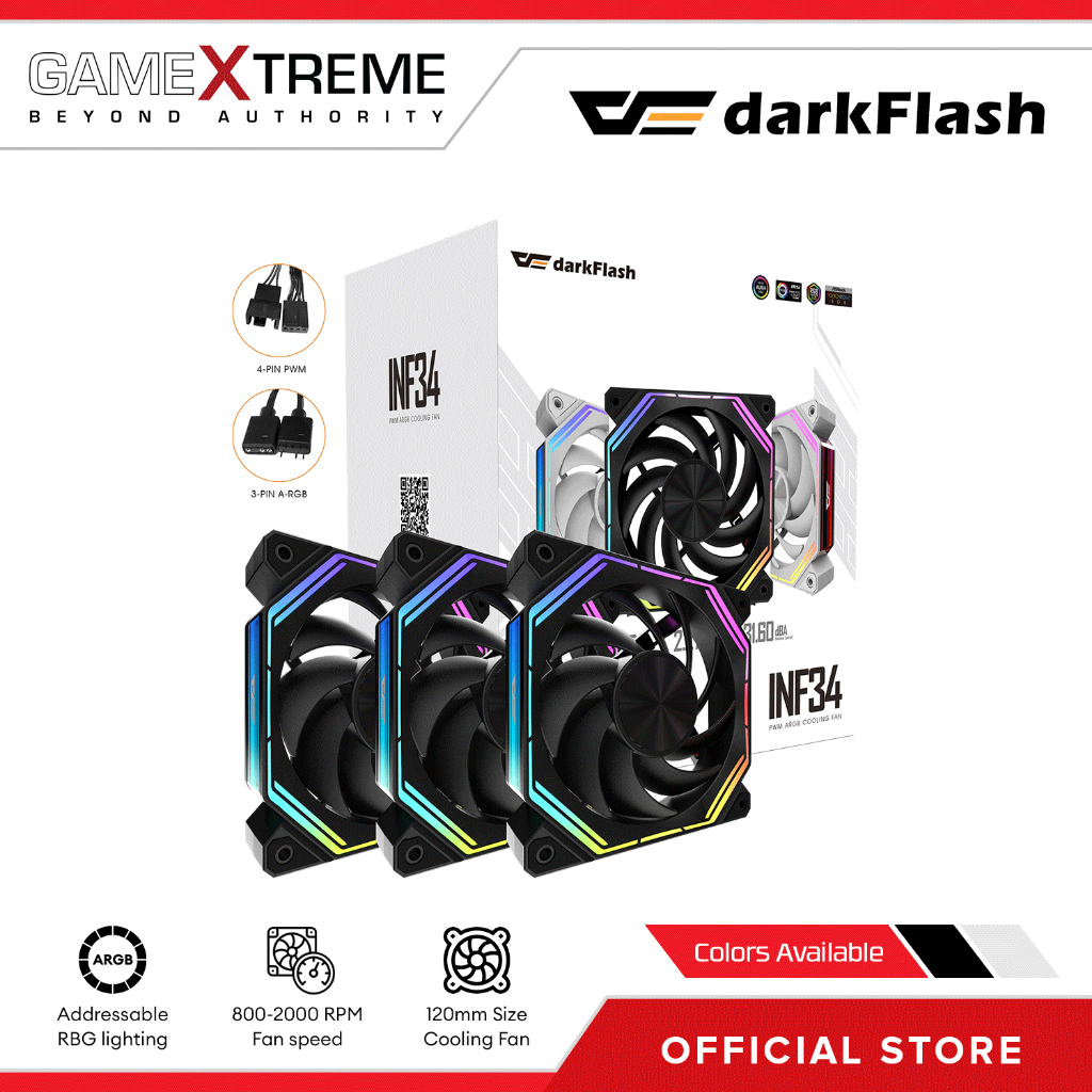 DarkFlash Infinity 34 3in1 120MM ARGB Cooling Fan | Shopee Philippines