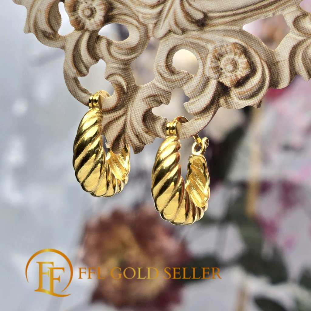 Croissant Loop Earring | 18k Gold Loop Earrings for Women | Shopee ...
