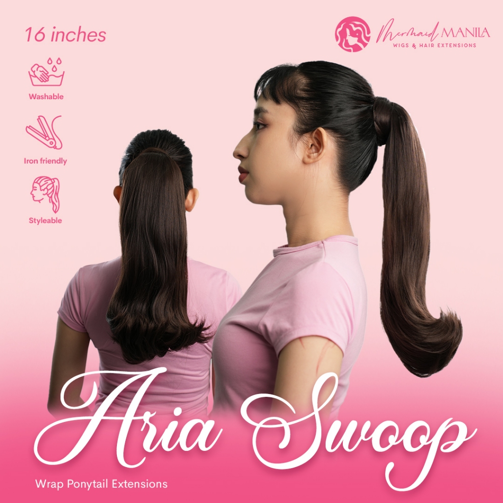 Mermaid Mania Aria Swoop 16" Wrap Ponytail Hair Extensions - 100% Heat ...