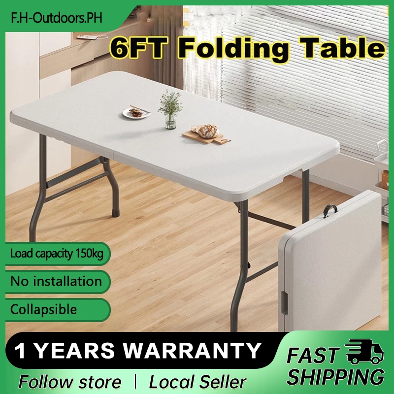 6FT Outdoor Folding Table Foldable Camping Table Portable Stall Table ...