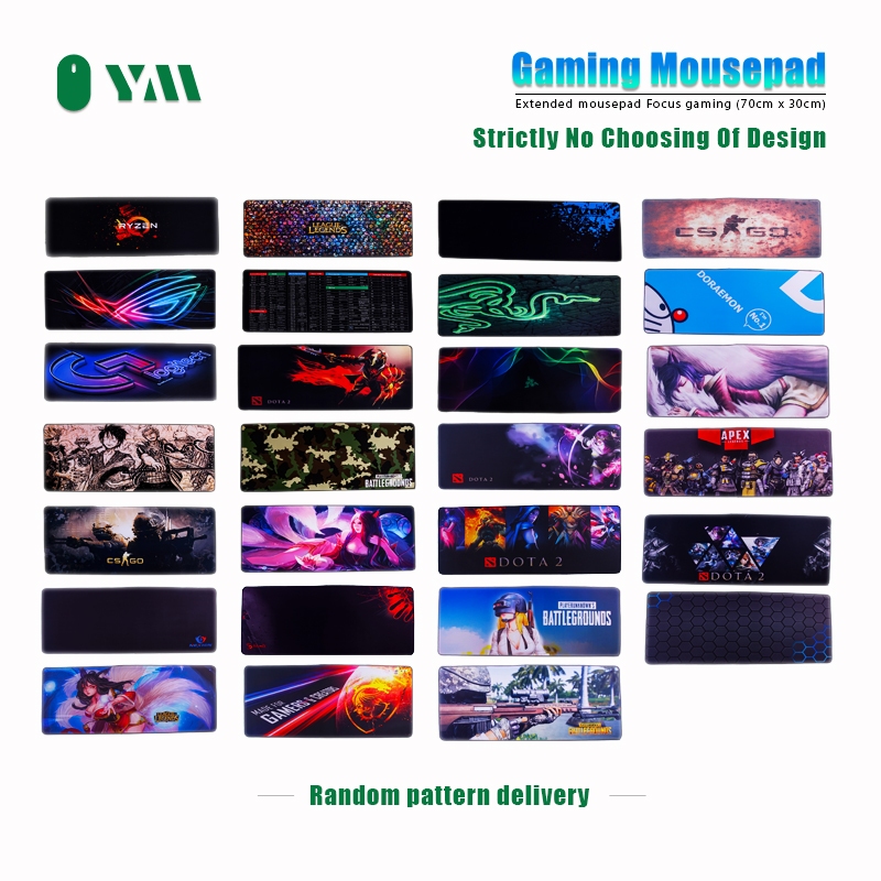 YYM 70cm*30cm Long Mouse Pad Gaming Keyboard Mat Extended Random Design ...