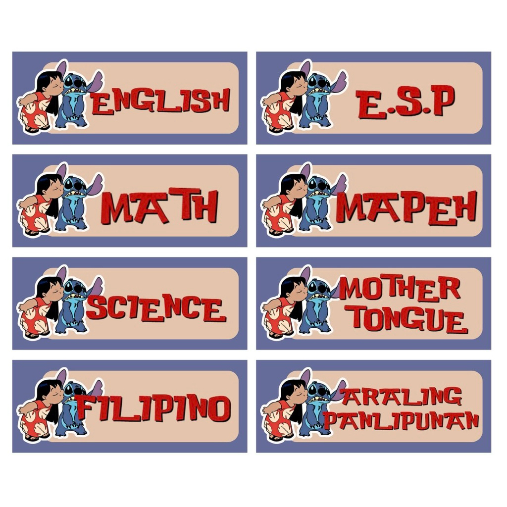 Subject Label Sticker (8pcs/12 pcs per set) | Shopee Philippines