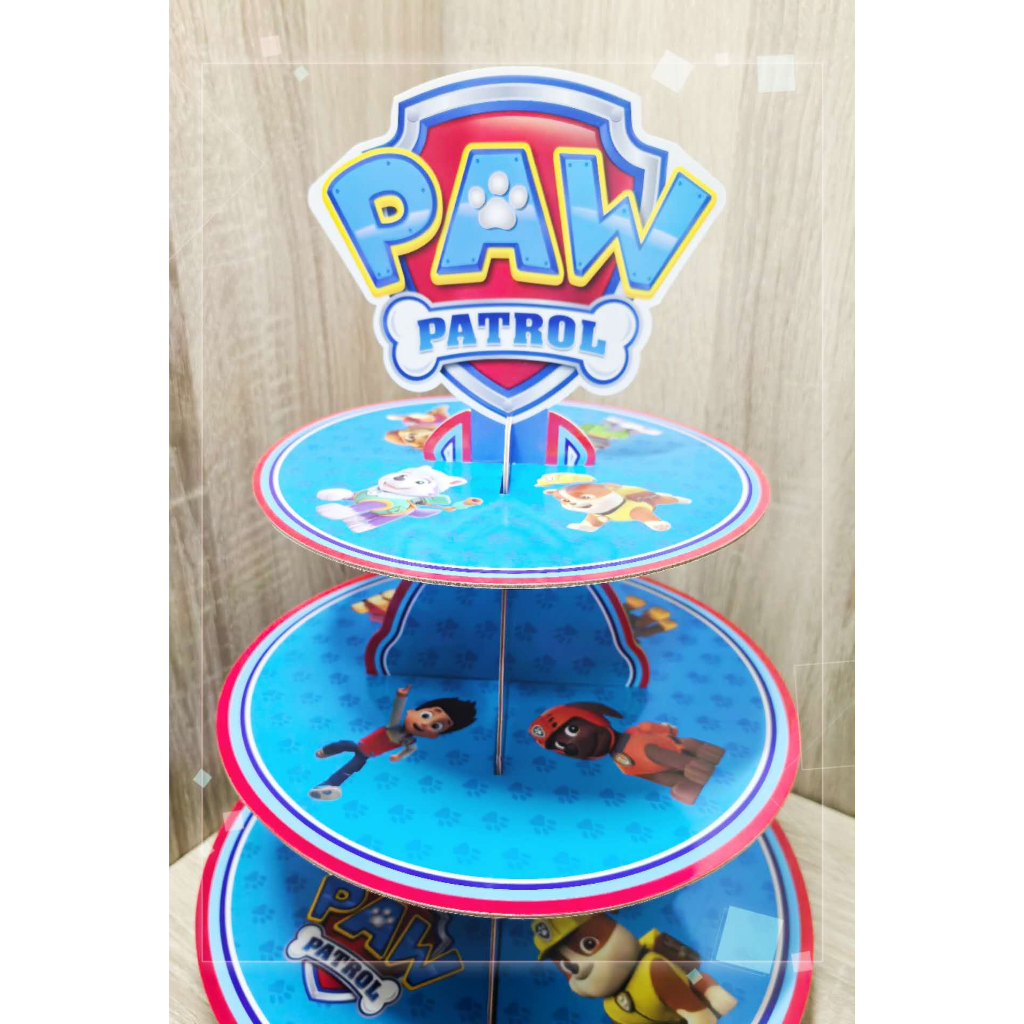 INS Paw patrol theme Three Layers Cupcake Stand rack birthday party ...